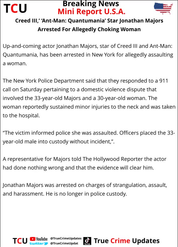 Creed III,’ ‘Ant-Man: Quantumania’ Star Jonathan Majors Arrested For ...