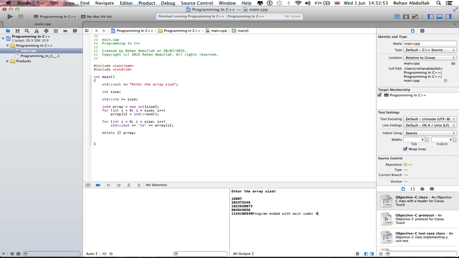 Programming In C X Code Tutorial 45 New Delete And Dynamic Arrays