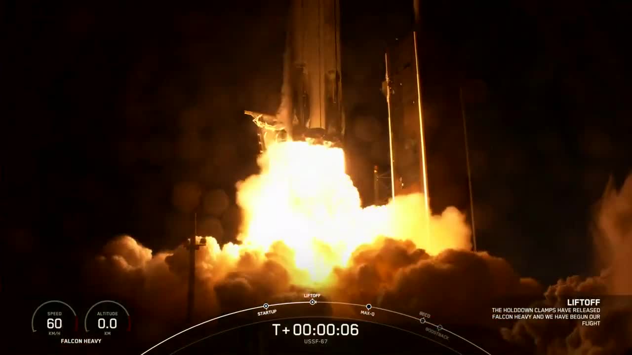 SpaceX's Falcon Heavy Launches USSF-67 Mission To A Geosynchronous ... SpaceX's Falcon Heavy Launches USSF-67 Mission To A Geosynchronous ...