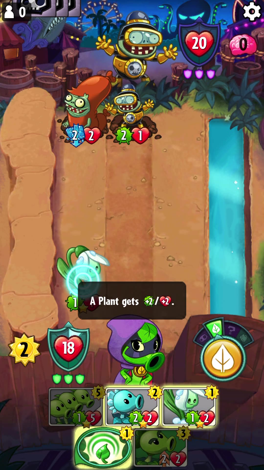 Plants vs Zombies Heros: 16/5 gameplay (Impfinity boss fight)