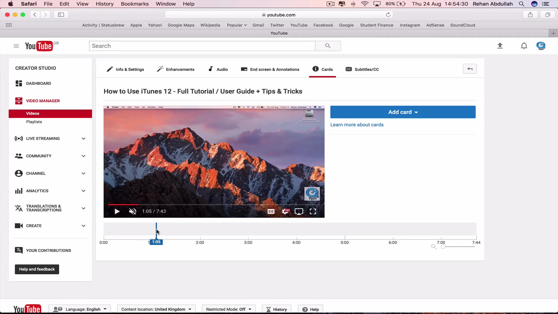 How to ADD Cards to Your YouTube Videos On a Mac Computer - Basic Tutorial | New