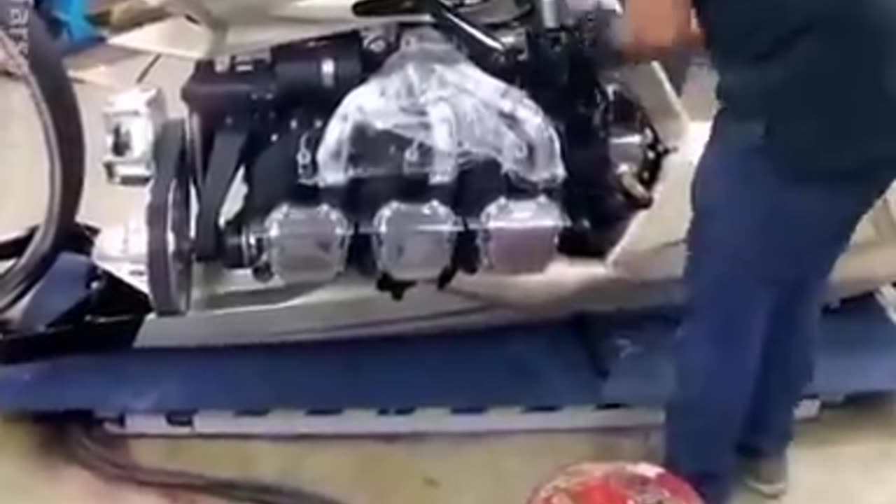 An innovative motorcycle powered by a Rolls-Royce aircraft engine