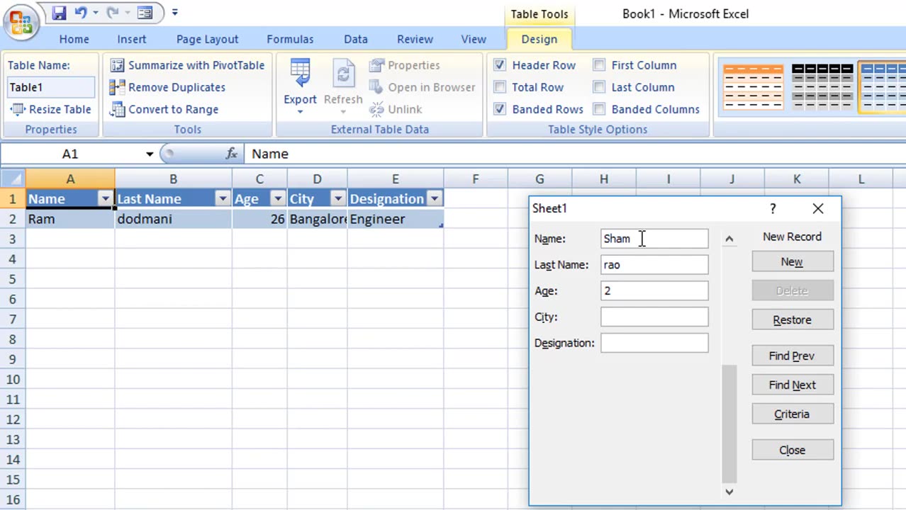 How To Create Data Entry Form In Ms Excel Ms Excel Tutorial