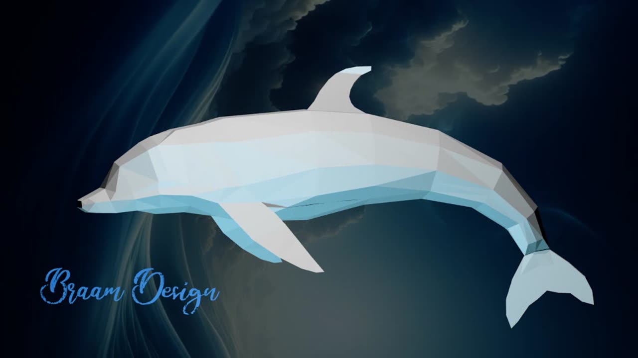 3DFold Paper Model Dolphin