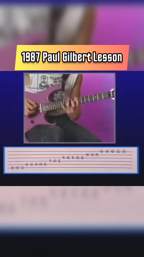 Insane 1987 Paul Gilbert Lesson - Im provising with Hammer Ons and Pull ...