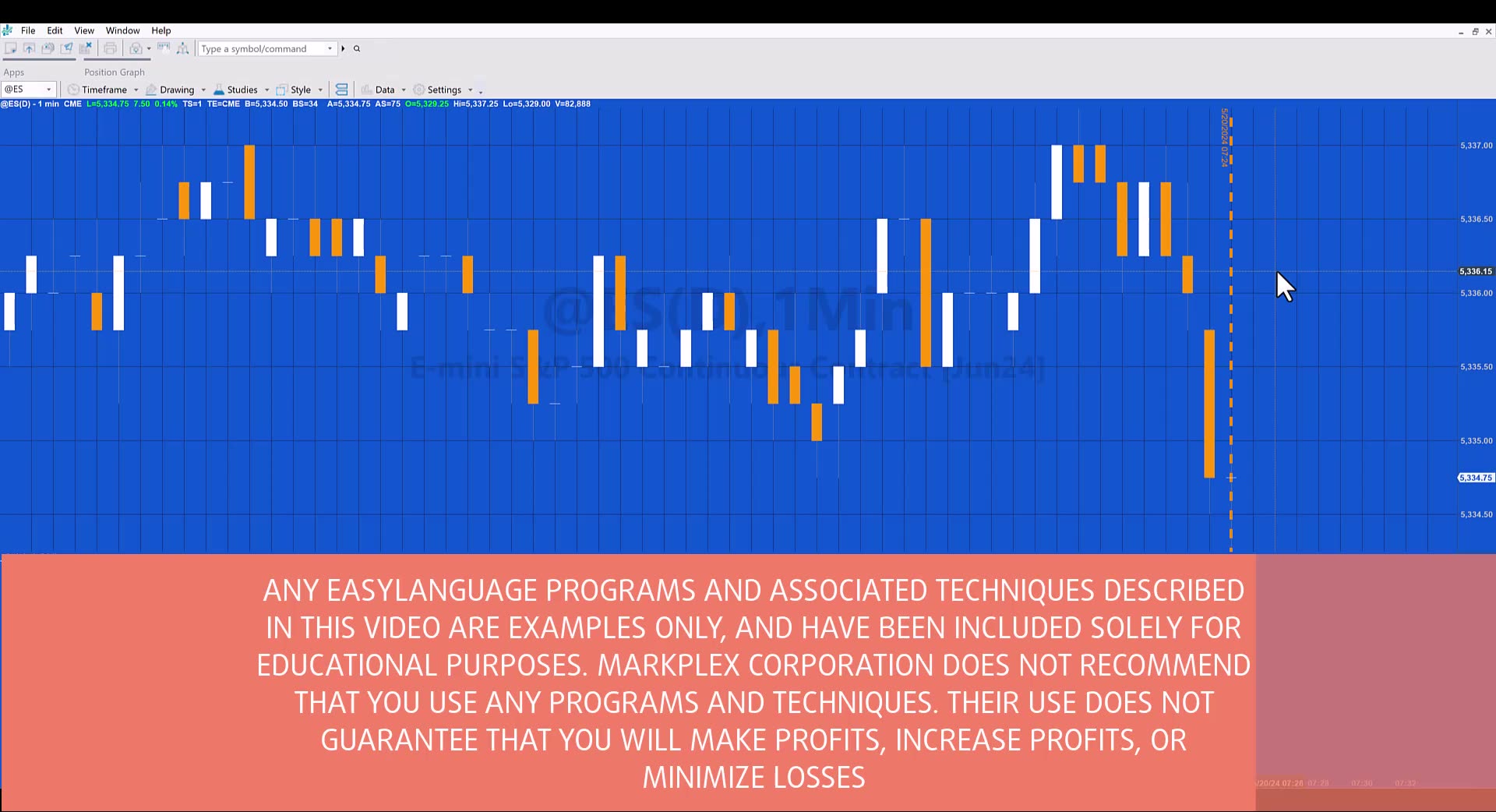 QuickTip 94 | Drawing a vertical line on the last bar of the chart