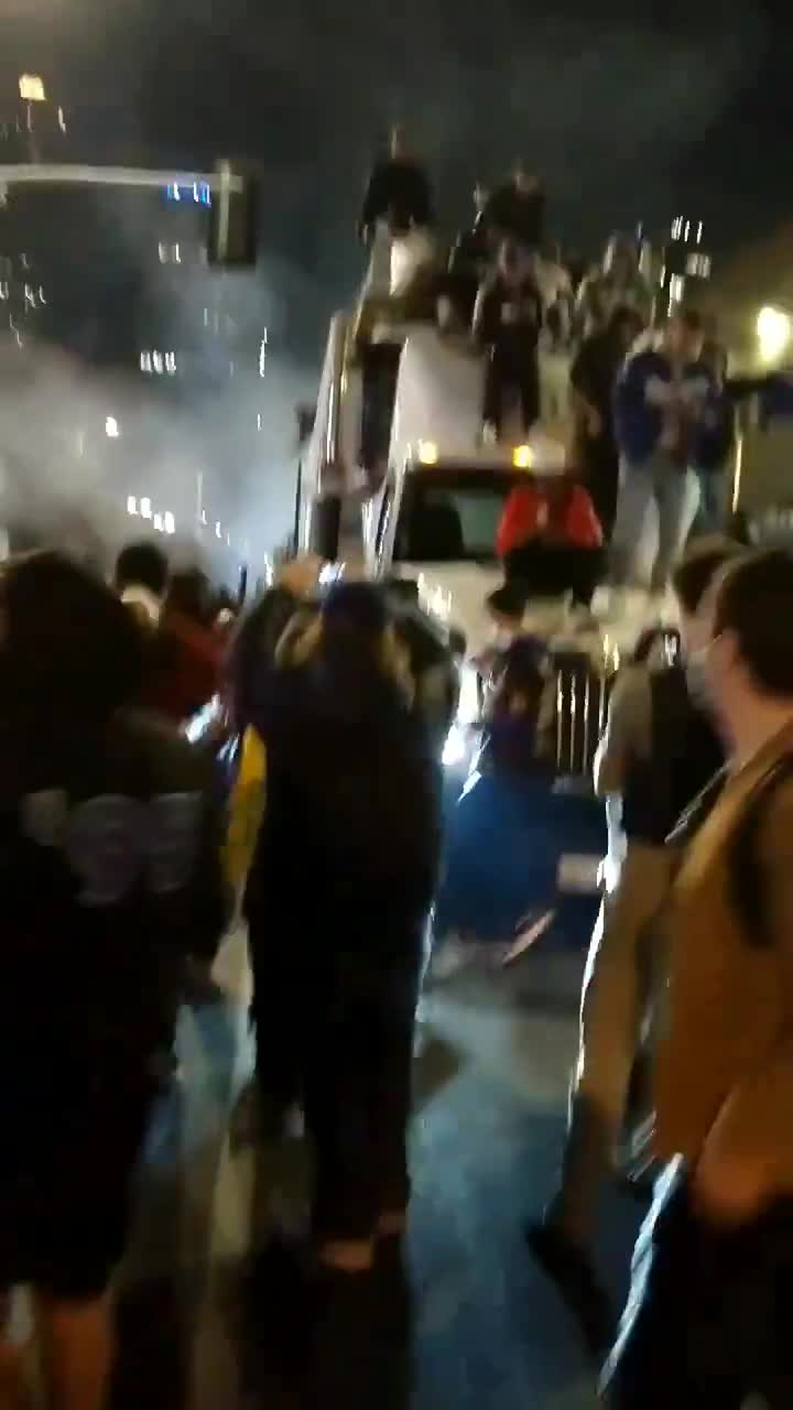 Californians riot, climb on semi-truck to celebrate LA Dodgers winning ...