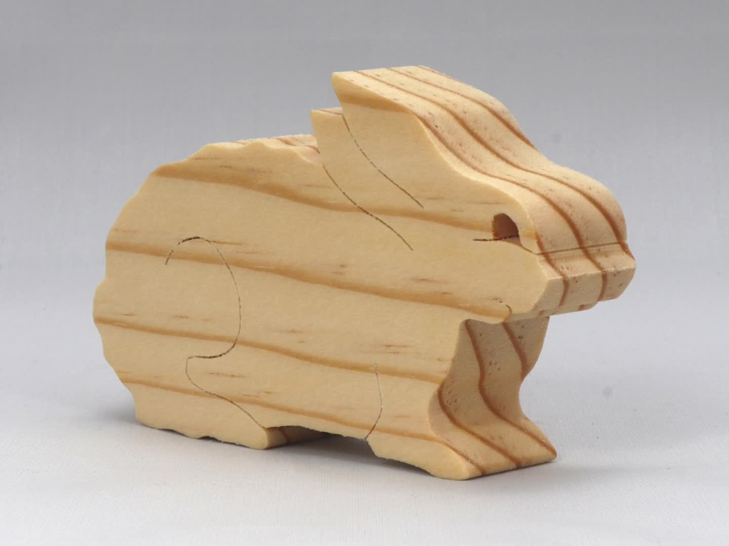 Handmade Small Wood Toy Bunny Rabbit - Mini Animal