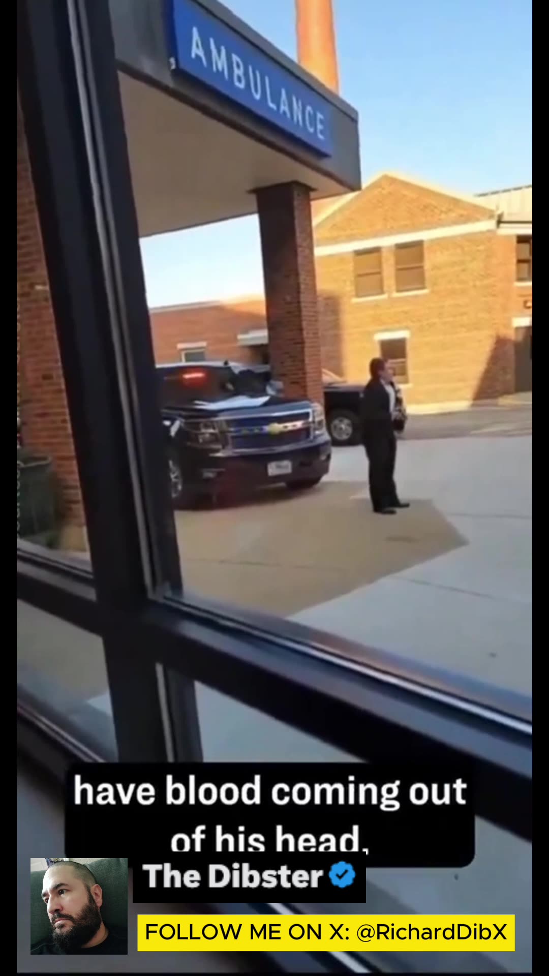 The moment when president DJT arrived at the hospital