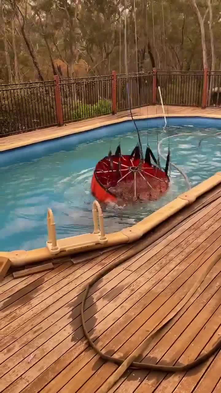 Swimming pool water helps fight fires