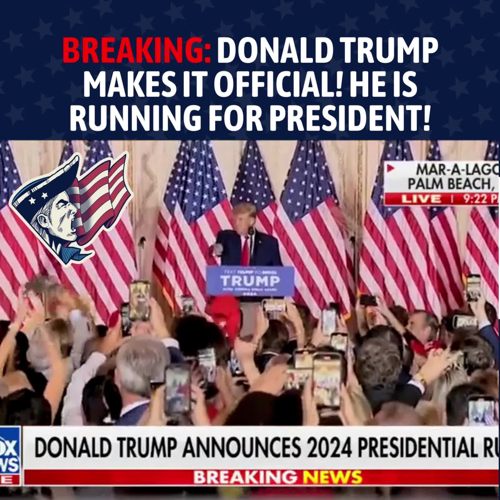 HISTORIC MOMENT: Donald Trump Announces His Run For President In 2024!