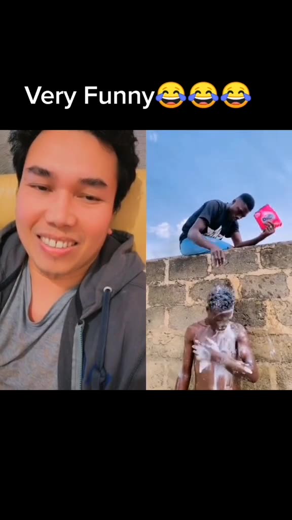 very funny two guys making fun while bathing