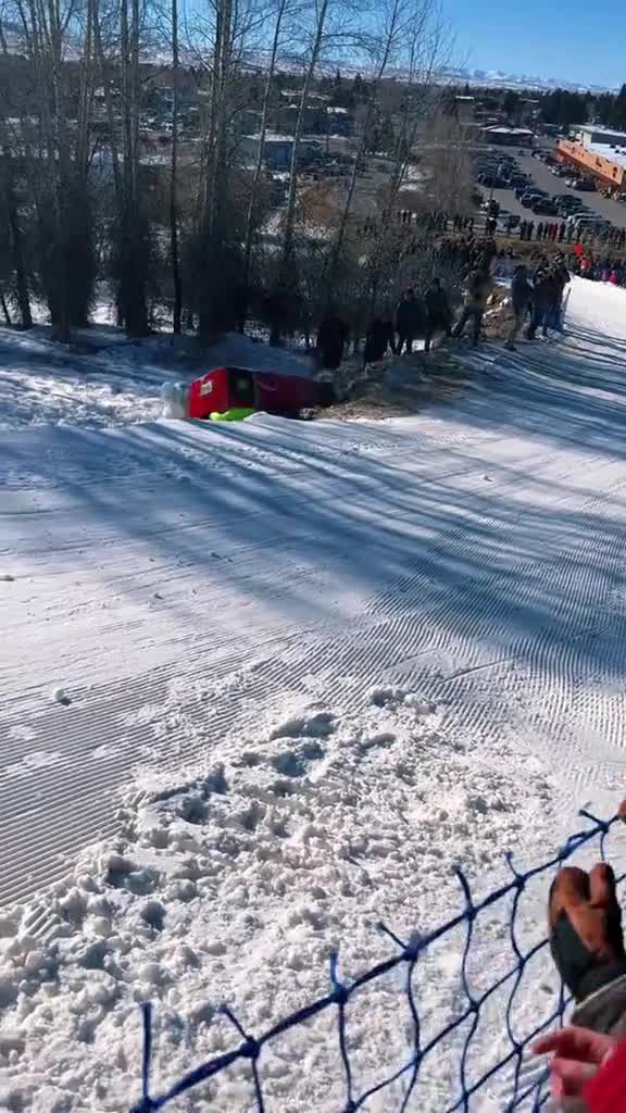 Cardboard Sleds Wipe Out at Winter Carnival