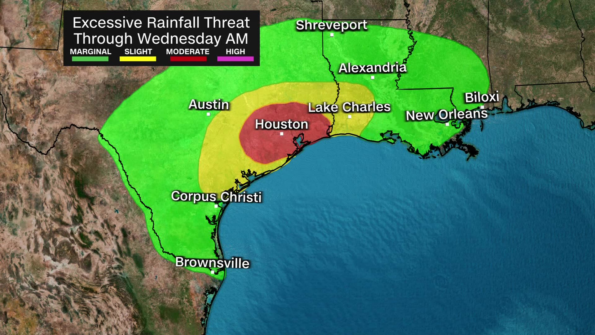 Flash flooding threatens Houston, again, as heavy rain continues in ...