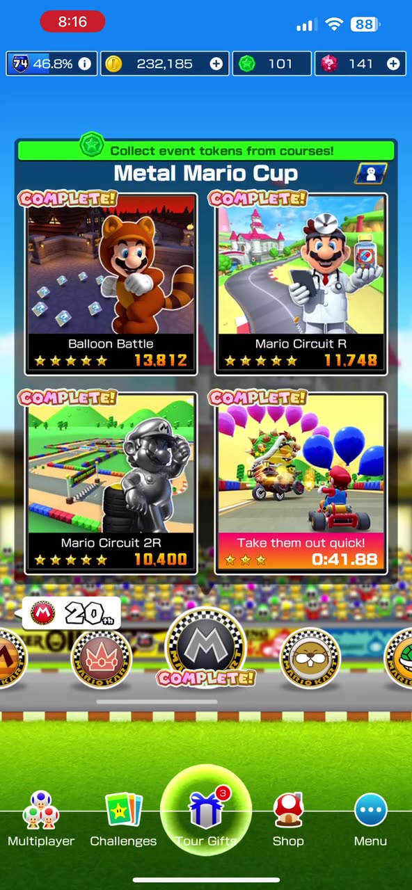 Mario Kart Tour - Metal Mario Cup Coins Aplenty Gameplay (Mario Tour 2024)