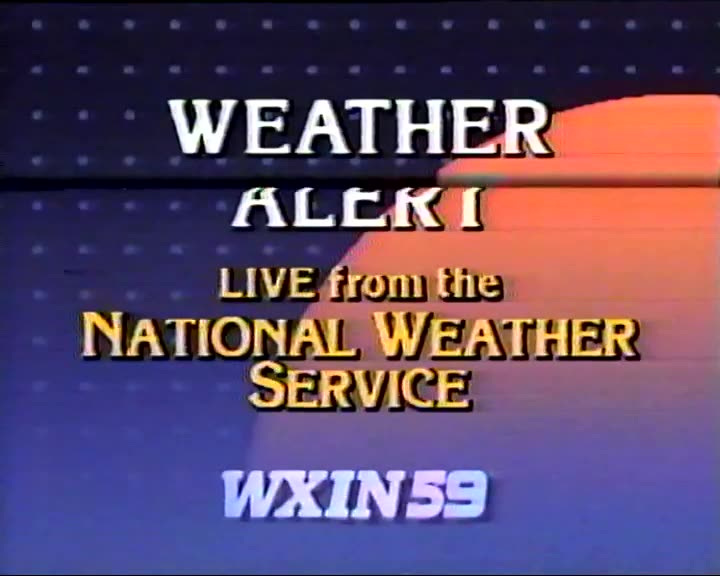 August 1987 - WXIN Interrupts Program for Weather Bulletin