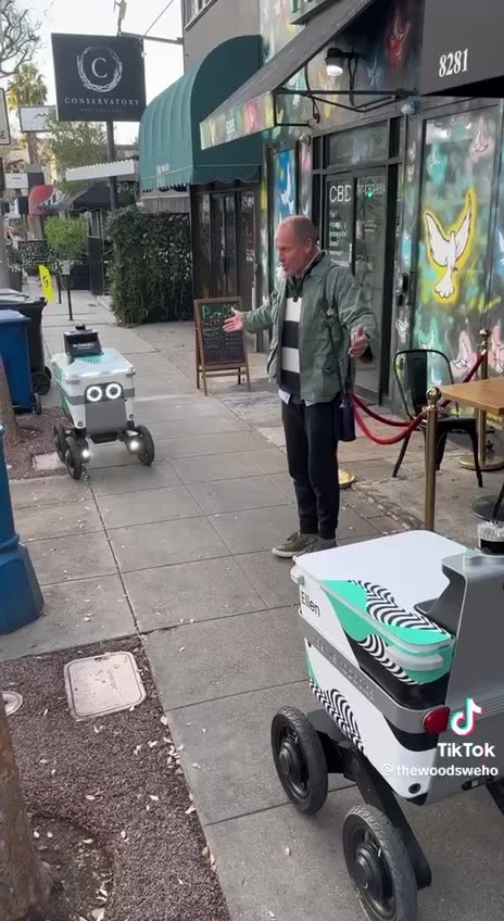 Uber eats robot standoff