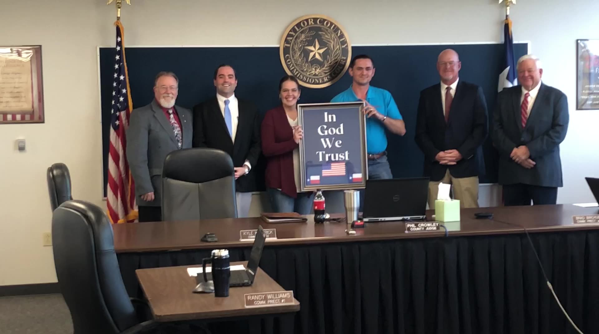 Abilene Freedom League donate "In God We Trust" Poster to Taylor County ...