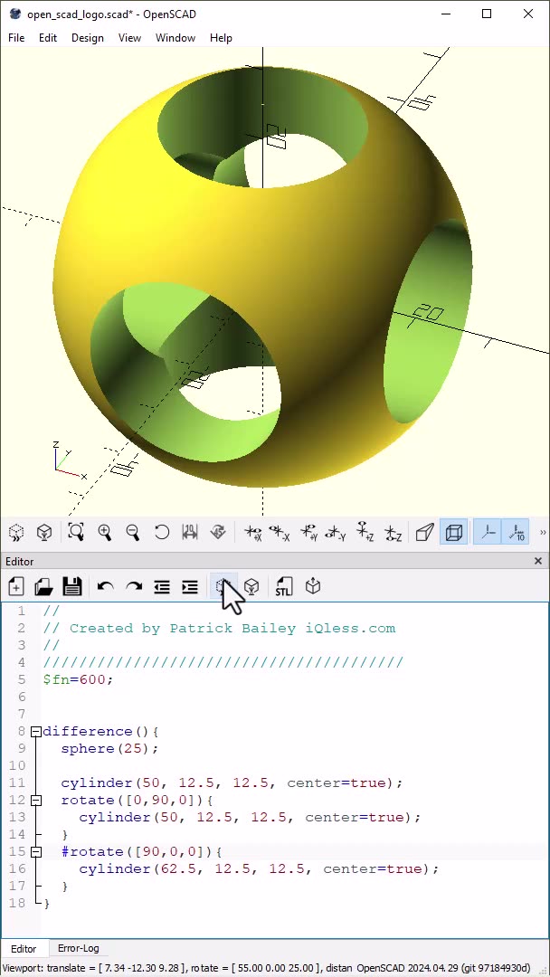 OpenScad: Create the OpenScad Logo