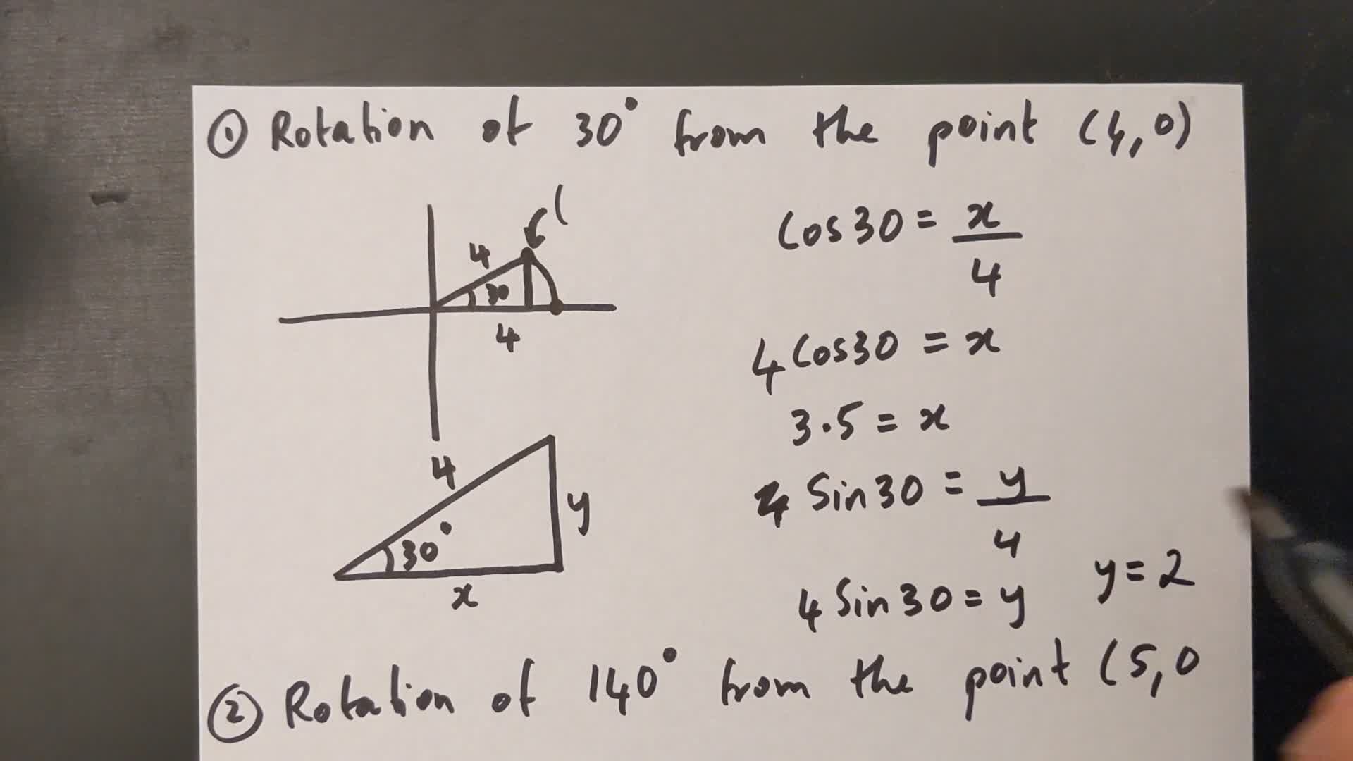 Grade 11 Math - Finding the coordinate of a point after rotation ...