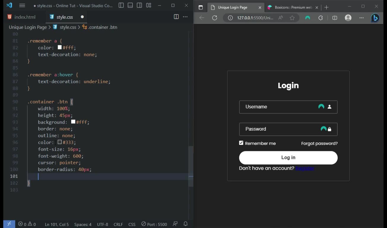 How To Make A Unique Login Page Using Html Css Only