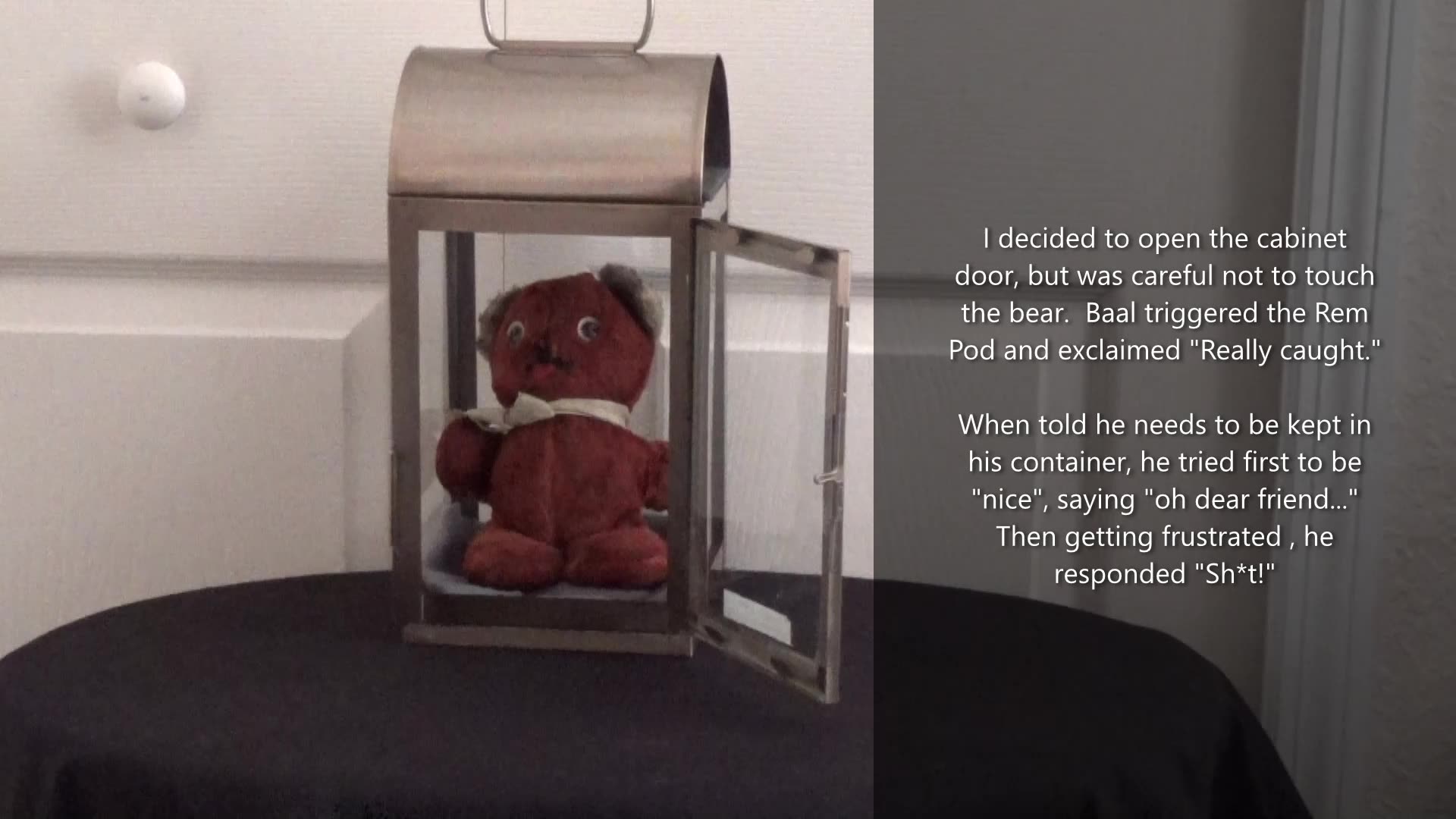 DEMON inside old teddy bear IDENTIFIES himself! Attacks those around him!