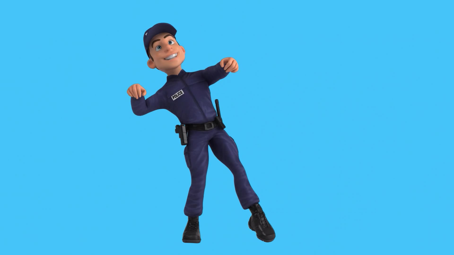 Cartoon animation policeman dancing