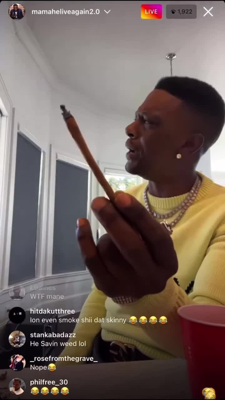 Boosies Instagram live with A Midget spliff🤣