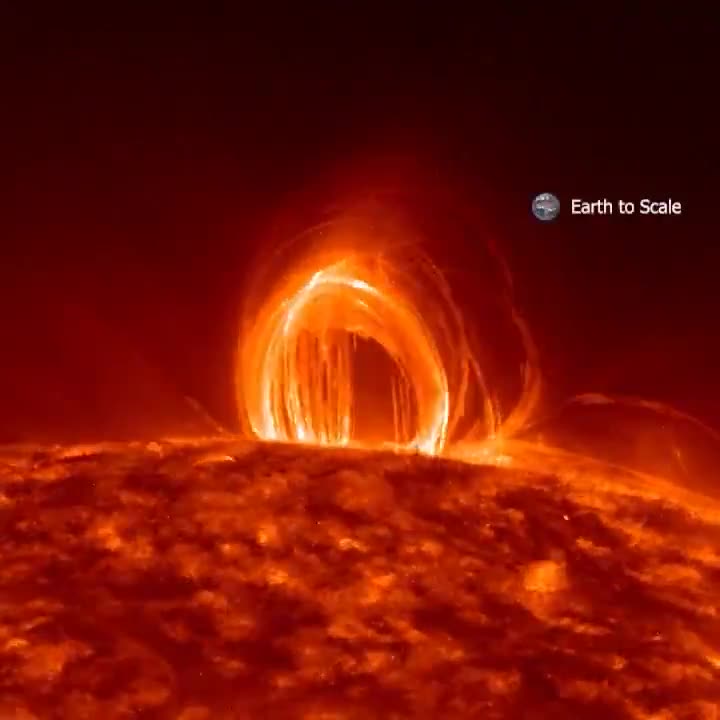 Loops of superheated plasma larger than the Earth dancing across the ...