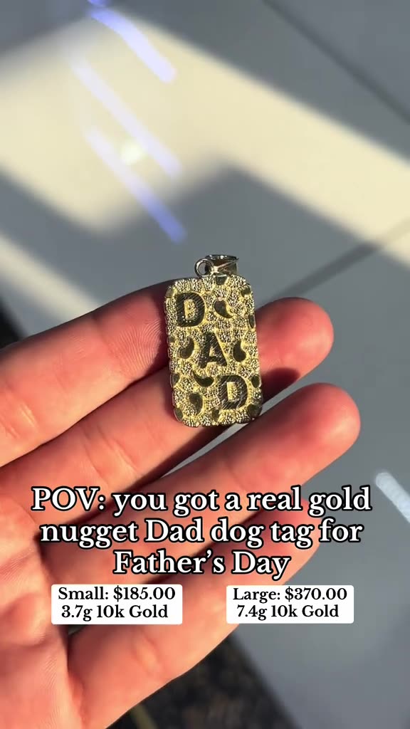 Real Gold Nugget "DAD" Pendants for Father's Day