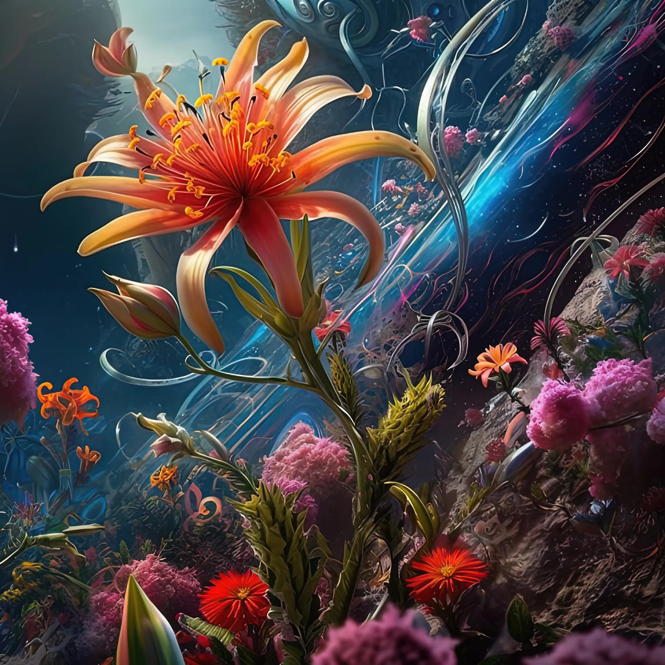 Otherworldly Botany # 2 | AI Science Fiction and Fantasy Digital Art ...