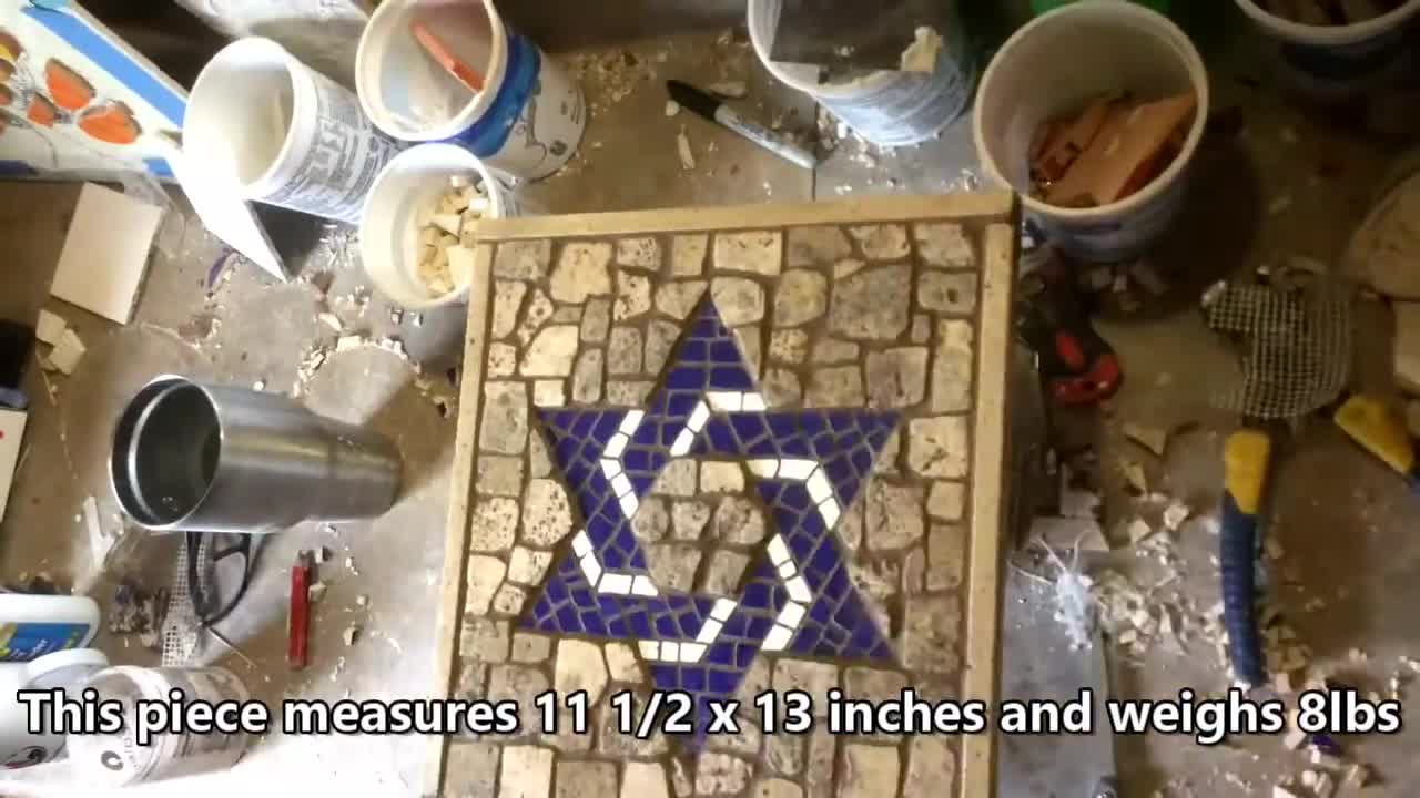 Jewish Star mosaic howto & style! How to mosaic techniques! Learn to ...