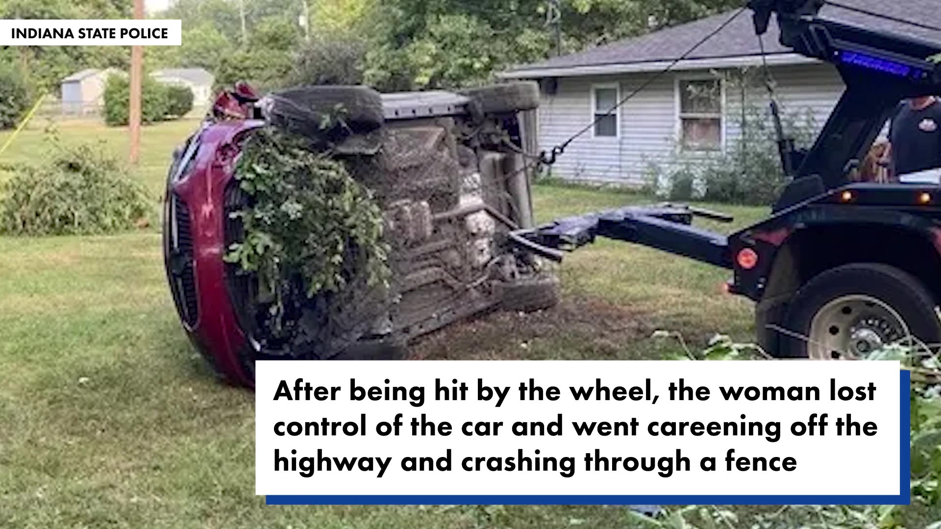 Woman killed in freak accident when runaway tire smashes through windshield