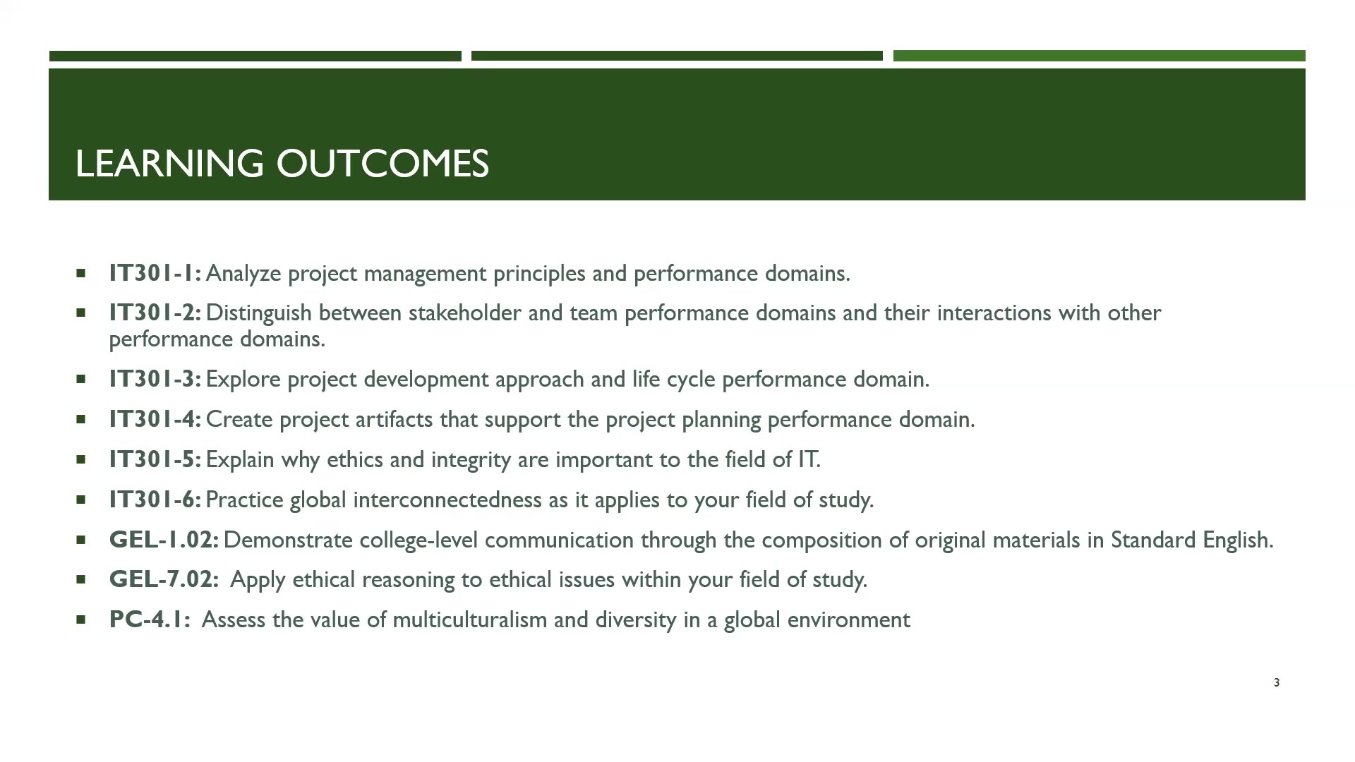 Introduction to IT301 Project Management I: Understanding the Basics of ...