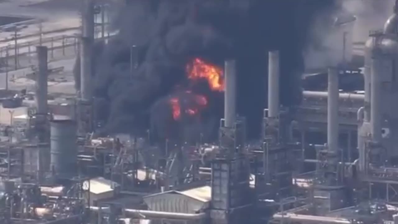 BREAKING: Massive fire after an explosion at the PEMEX refinery plant ...