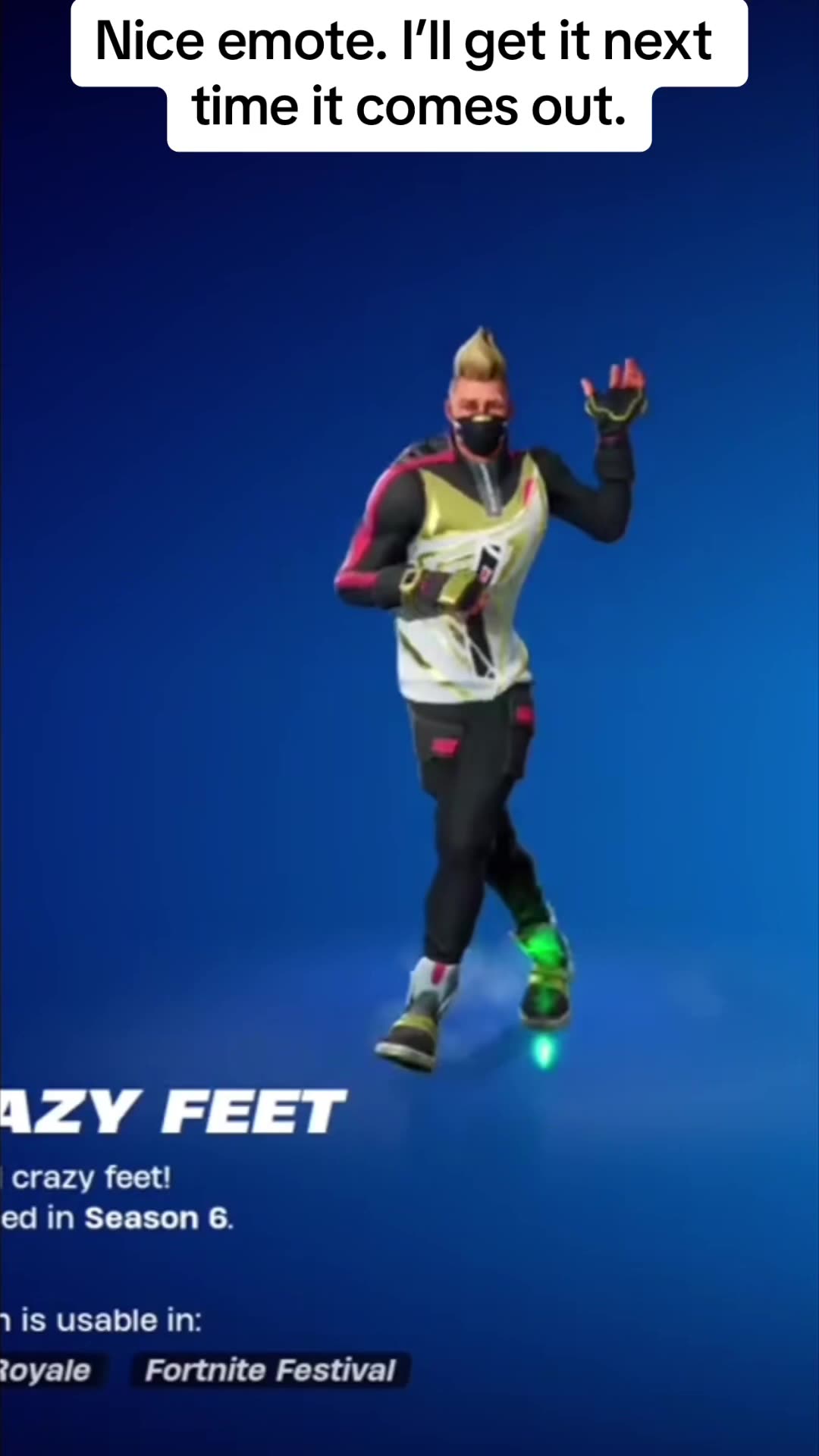 Crazy Feet: last seen… #fortnite #gaming #viral #fortniteclips #shorts