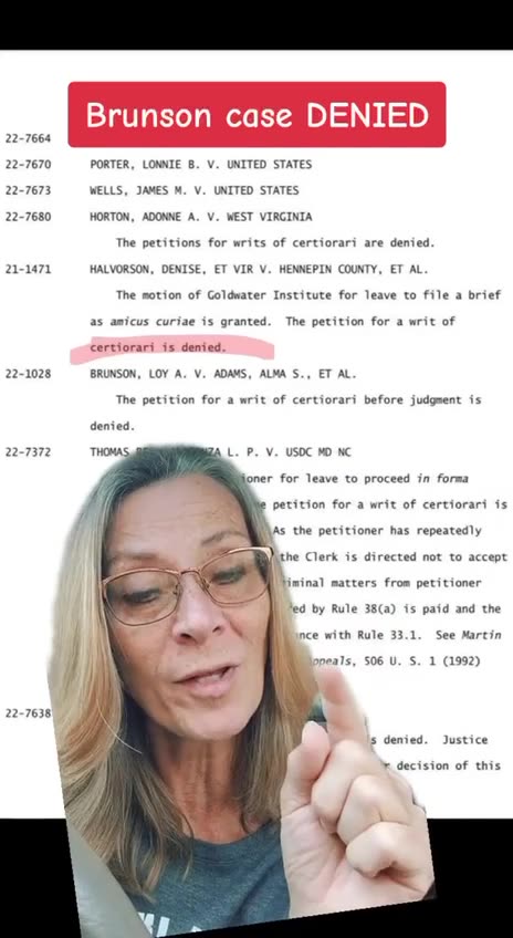 BRUNSON CASE DENIED | TIME FOR MILITARY TO STEP IN