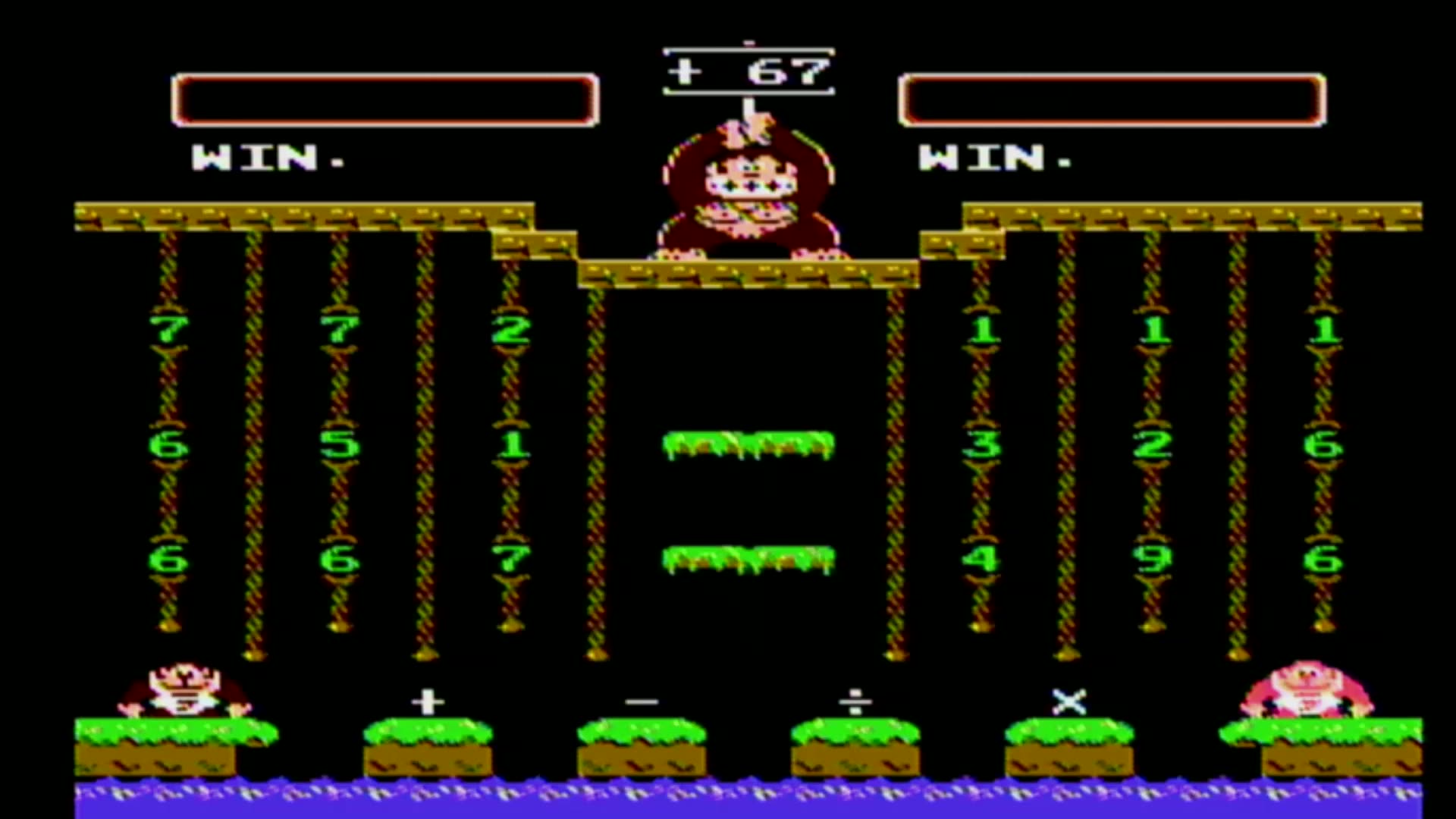 Playing "Donkey Kong Jr. Math" In Retro Console Game HD Video