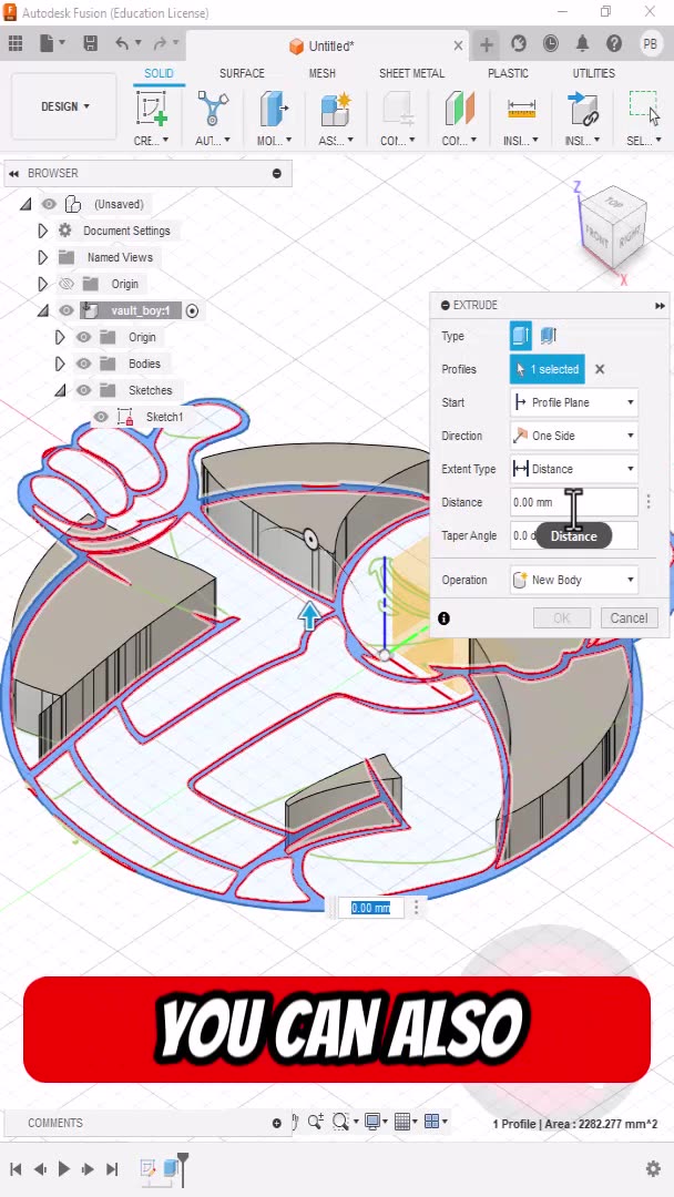 Fusion 360: Push/pull SVG