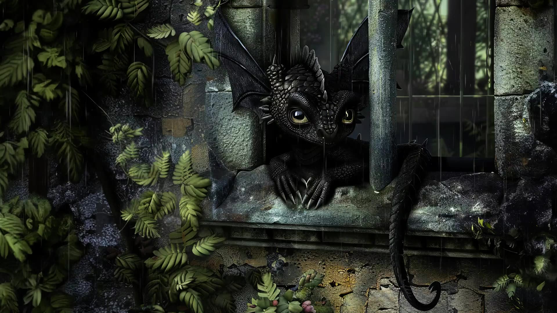 Sleep Soundly With Baby Dragon On Castle Window Sill | Dreamy Asmr ...