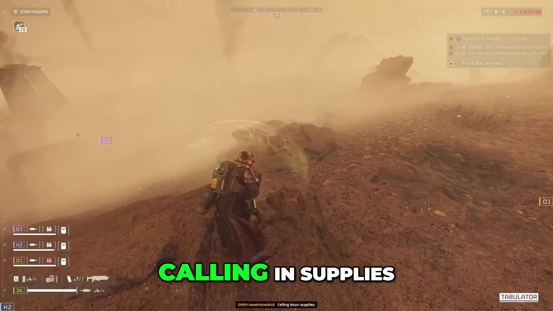 Helldivers 2 Requesting orbital strike! Calling in supplies!