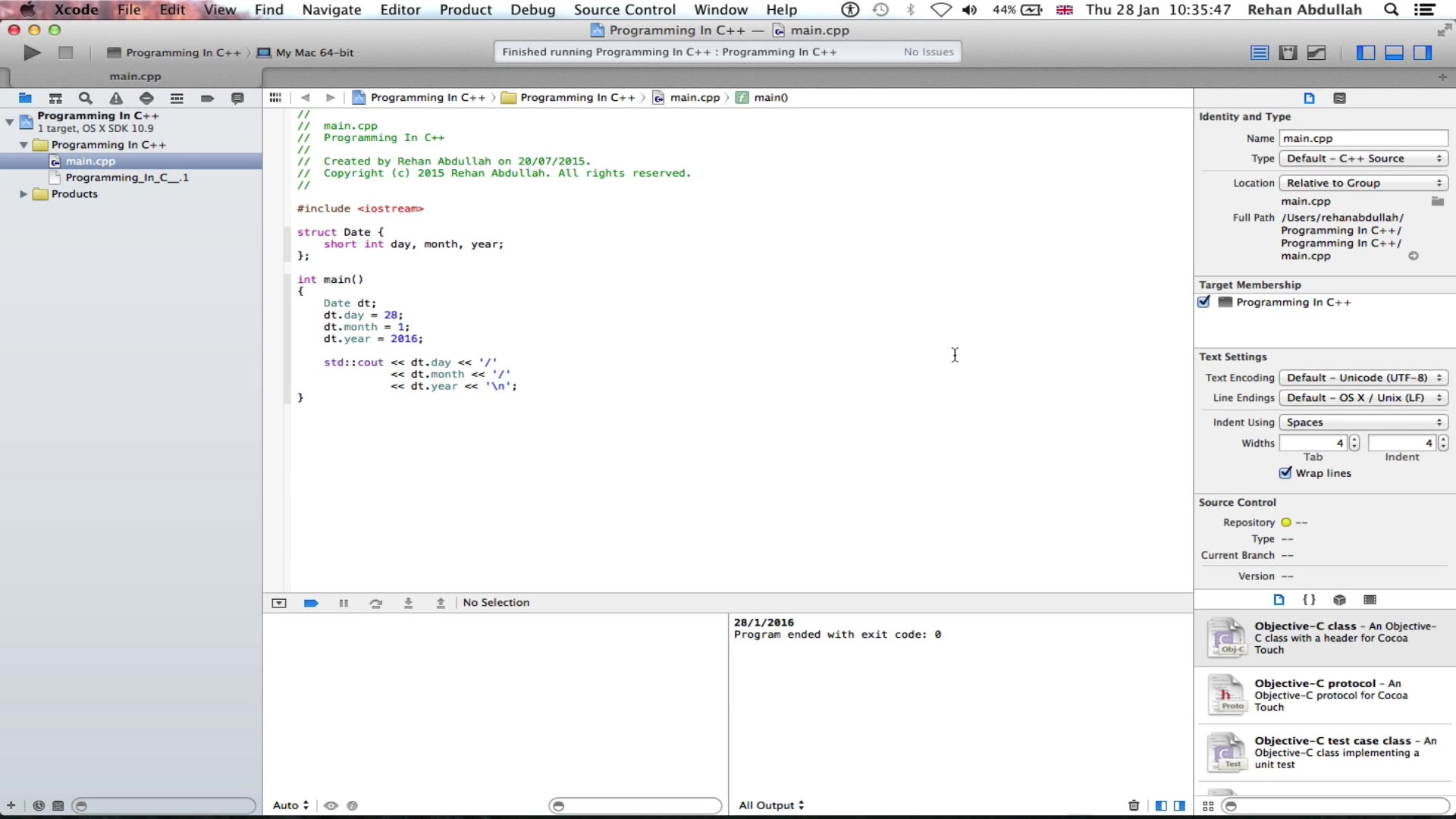 Programming In C X Code Tutorial 29 Structures Struct Data Type 3104