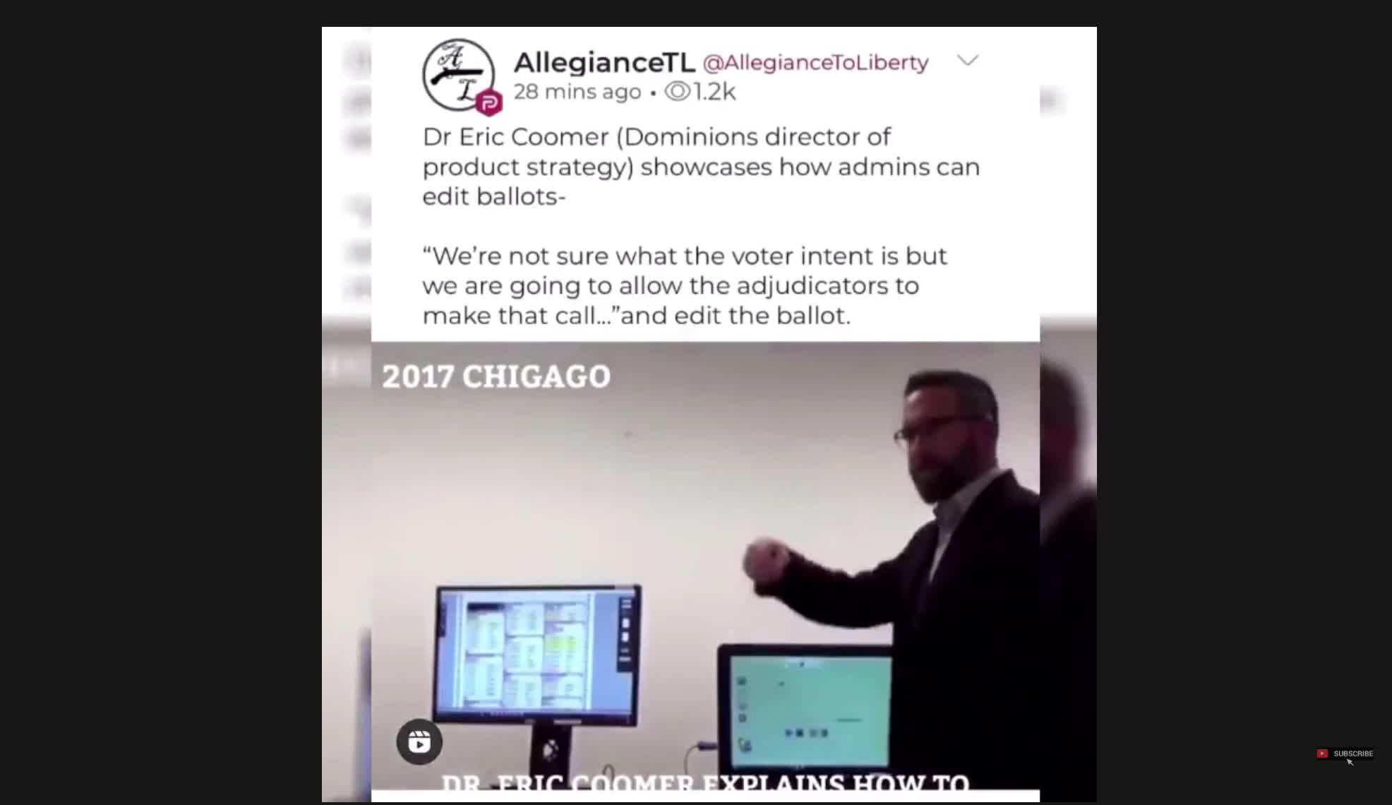 Dominion Voting Machines - Dr Eric Coomer