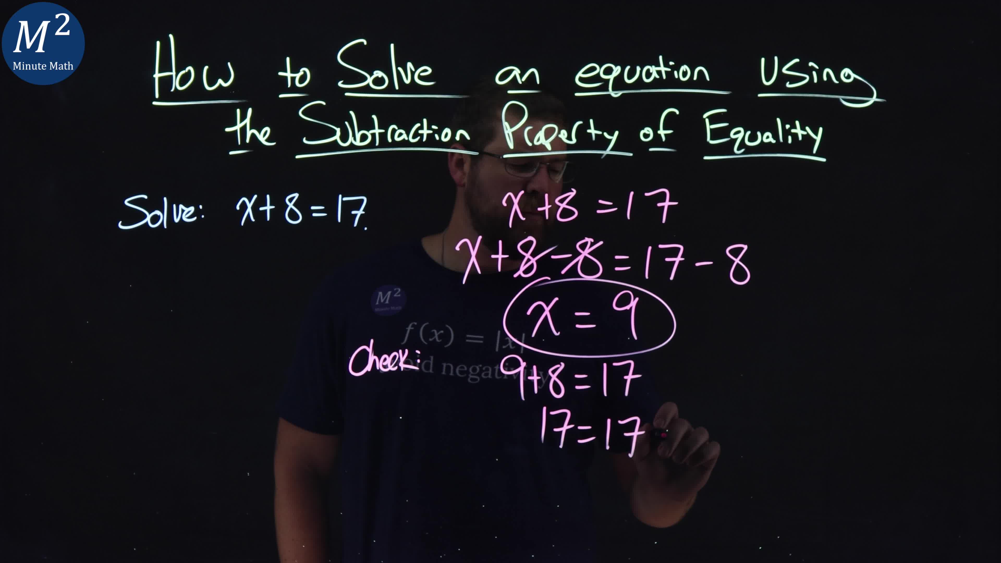 How to Solve an Equation Using the Subtraction Property of Equality ...
