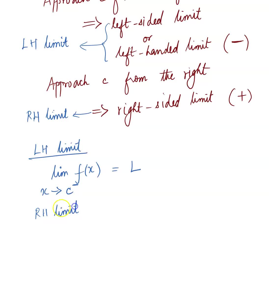 Math4A Lecture Overview MAlbert CH2 | 3 One-sided Limits