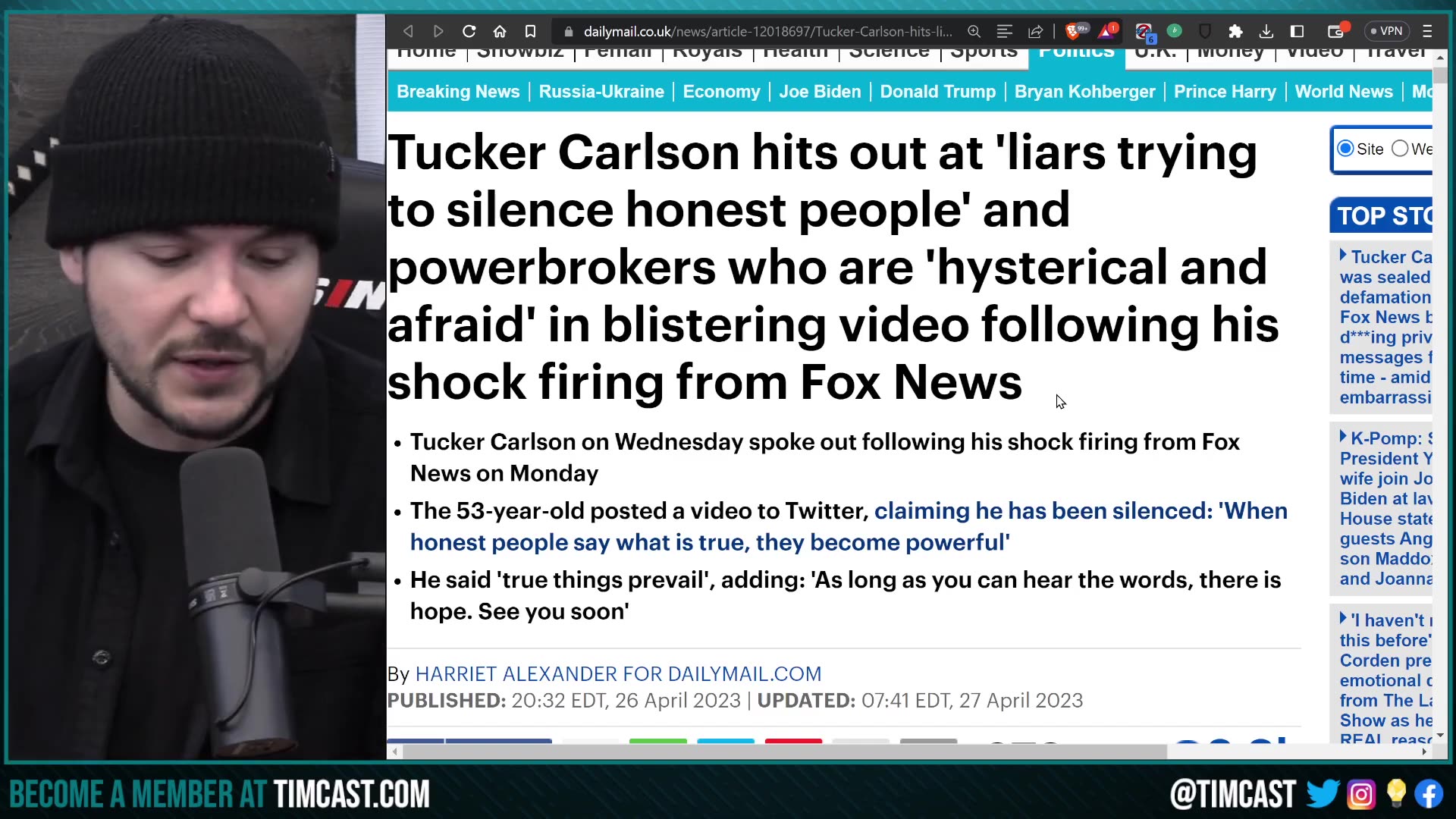 TUCKER CARLSON IS BACK, Puts Out Video Getting 45M Hits Overnight, Fox ...