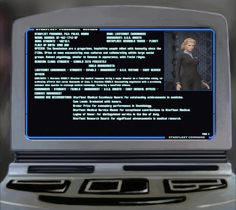 Starfleet Personnel File: Commander Anara Phlox