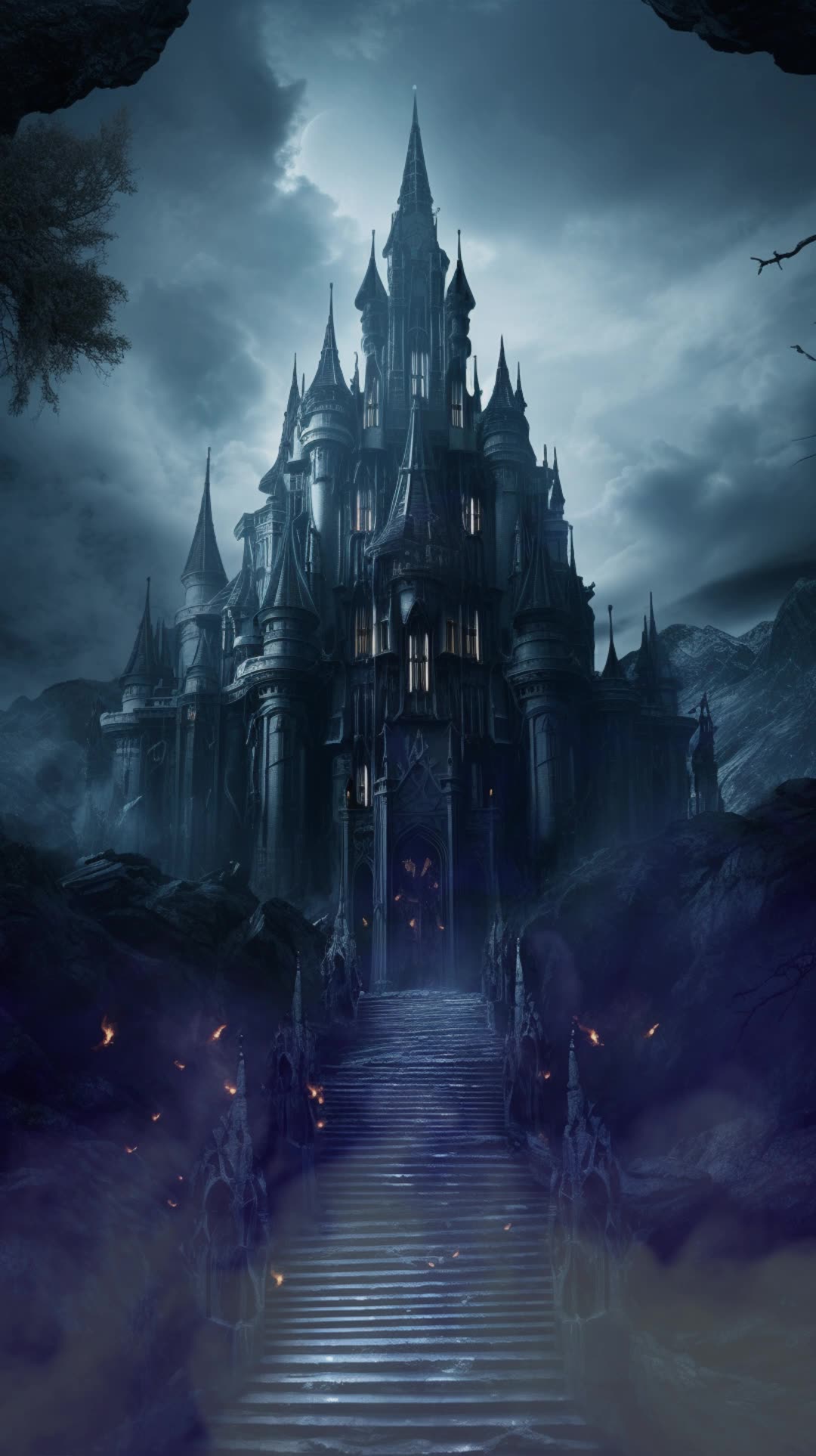 Haunted Castle | Medieval Castle | Flying Bats | Gothic Art | Creepy ...