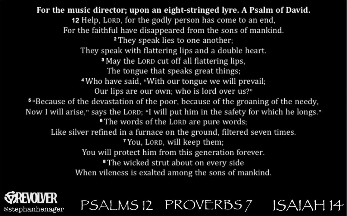 L8NightDevotions Revolver Psalms 12 Proverbs 7 Isaiah 14 Reading ...