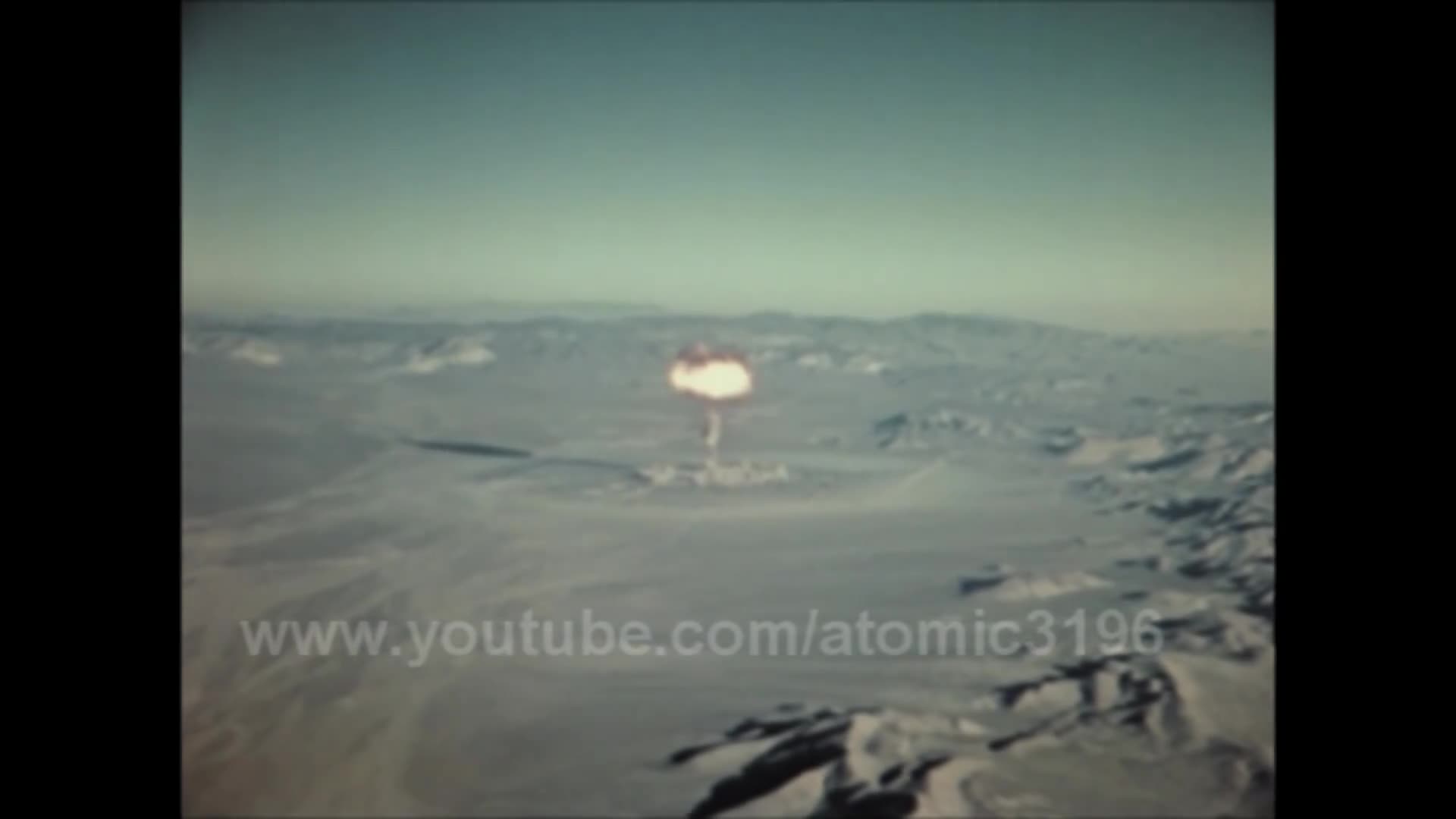 Aerial view of an 21 kilotons nuclear explosion Buster Jangle Dog sho